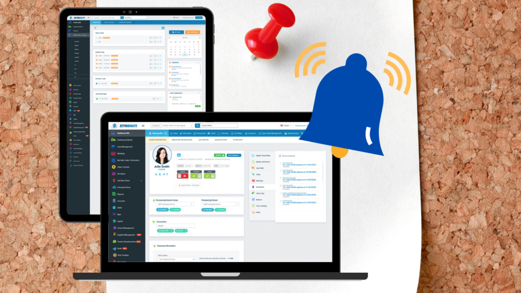 Tasks and Reminders - Ezymigrate